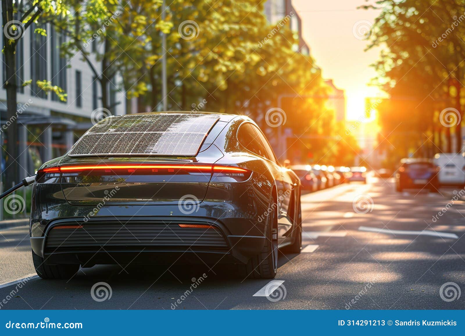 Modern Car with Solar Panels. Generative AI. Stock Illustration ...