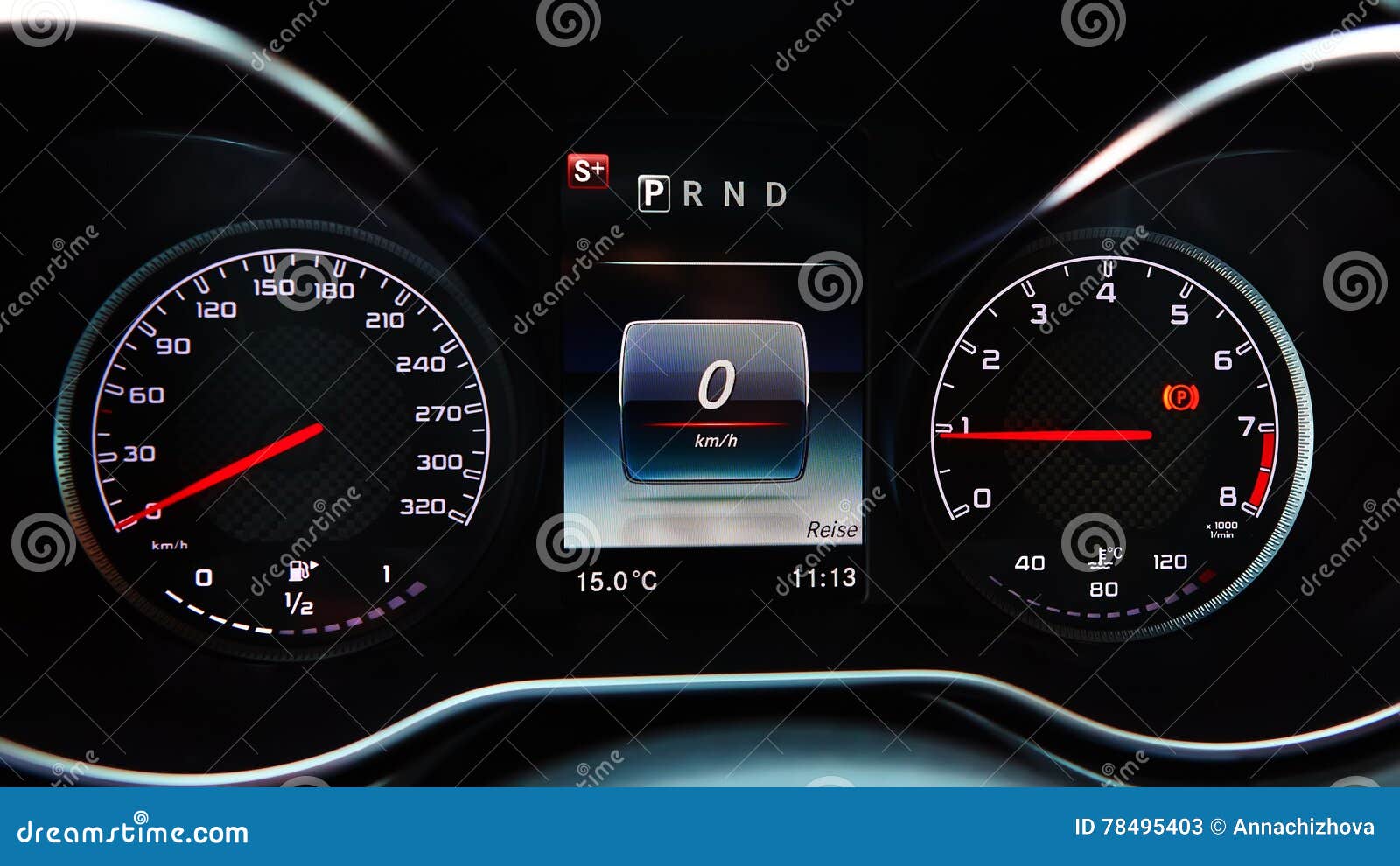Modern Car Speedometer. Close Up Shot of the Dashboard Stock Image ...