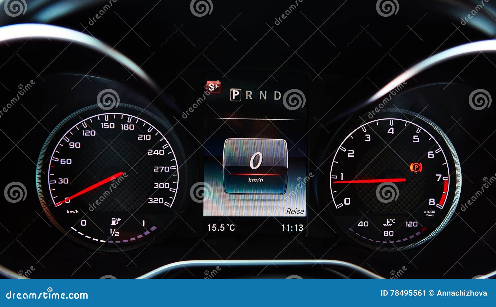 Modern Car Speedometer. Close Up Shot of the Dashboard Stock Image ...