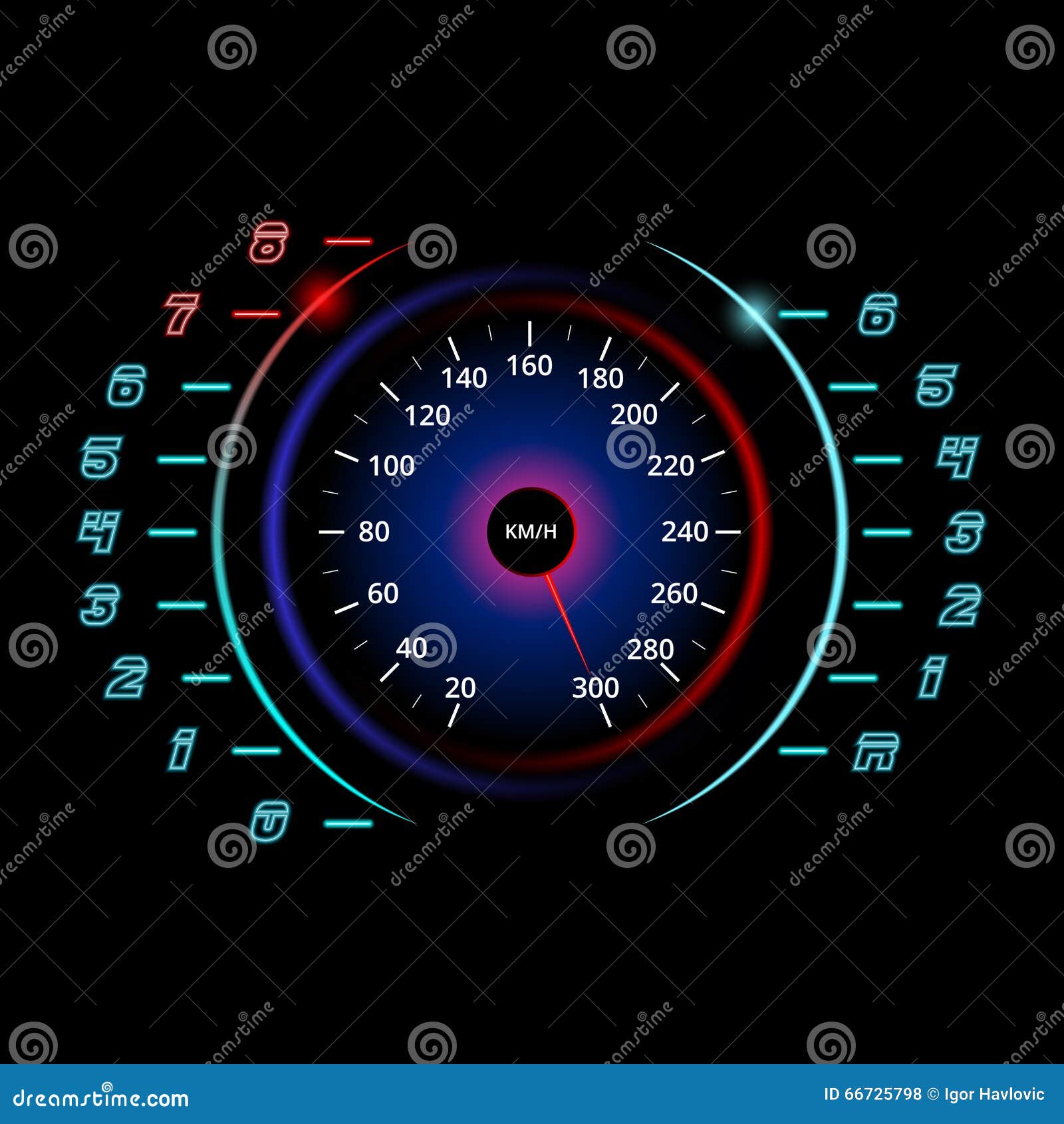 Modern Car Speedometer And Rpm Gauge. Racing Background. Vector ...