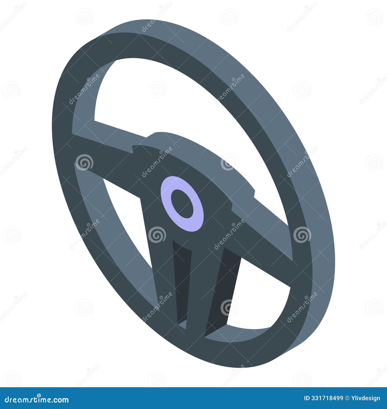 Modern Car Steering Wheel Controlling Direction Isometric View Stock ...