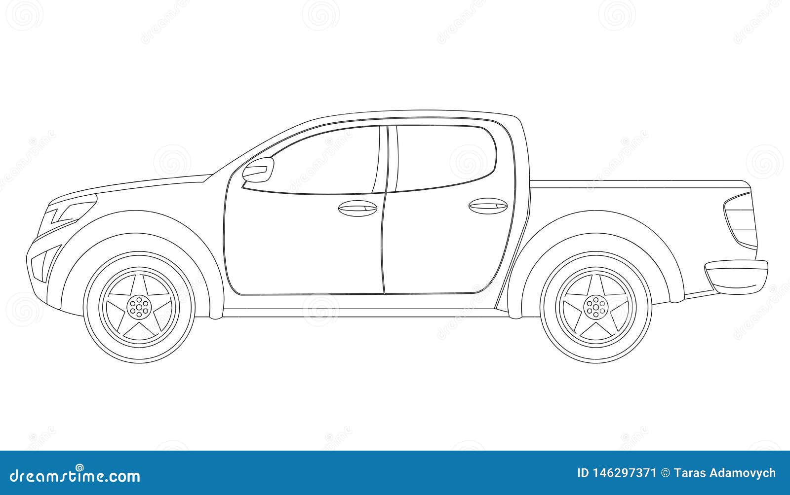 Modern Car,vector Illustration , Lining Draw,profile Stock Vector ...