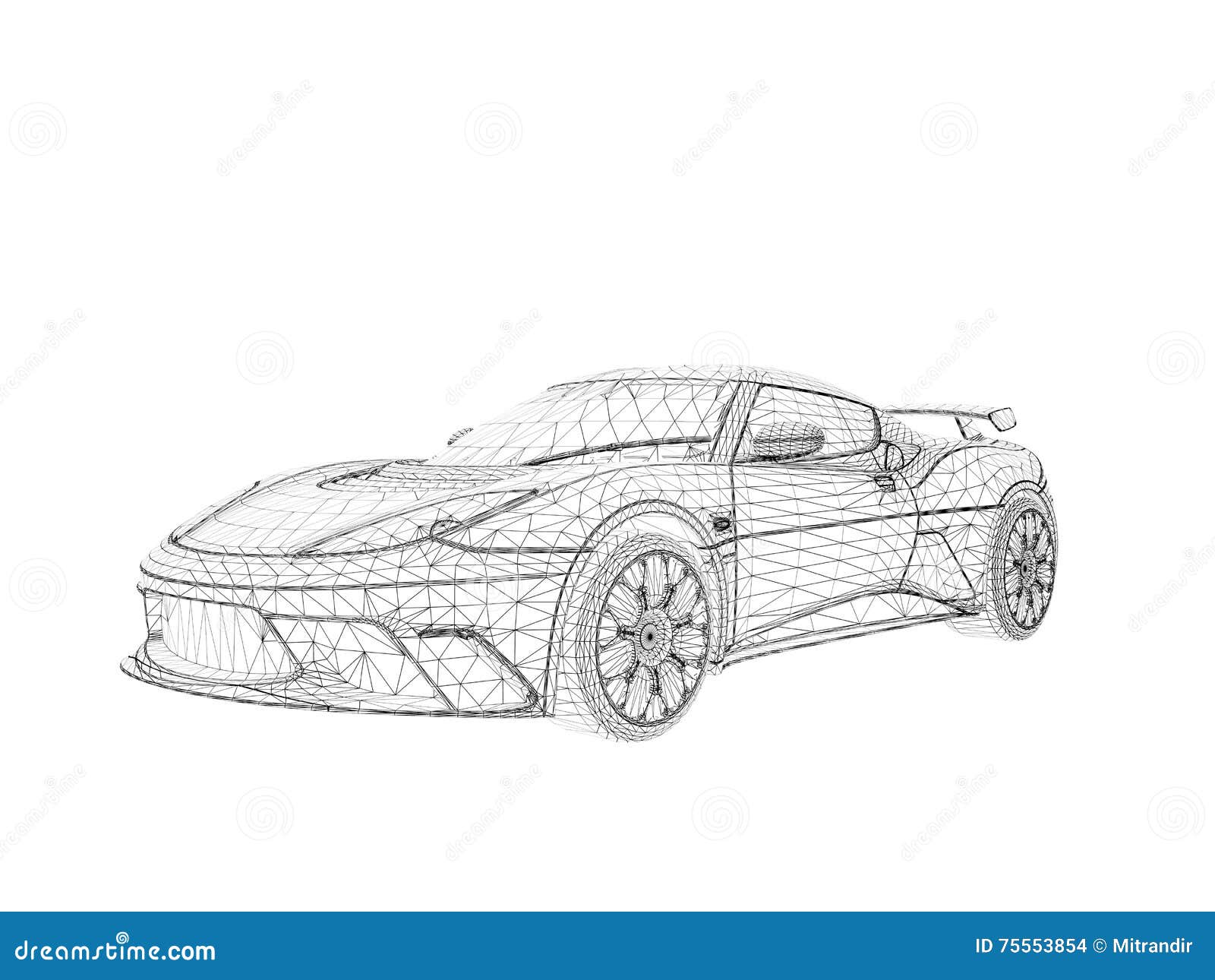Modern car wireframe stock illustration. Illustration of auto - 75553854