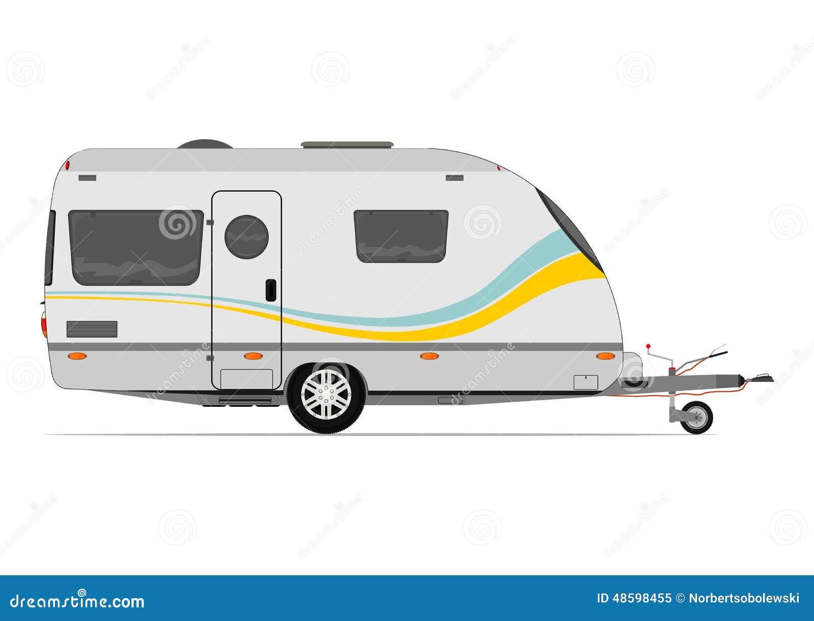 Modern caravan stock vector. Illustration of road, family - 48598455