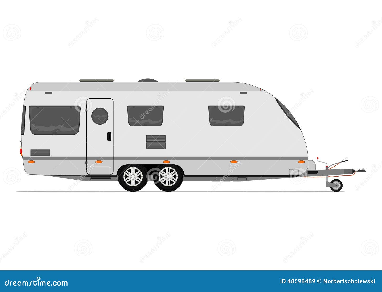 Modern caravan stock vector. Illustration of holiday - 48598489