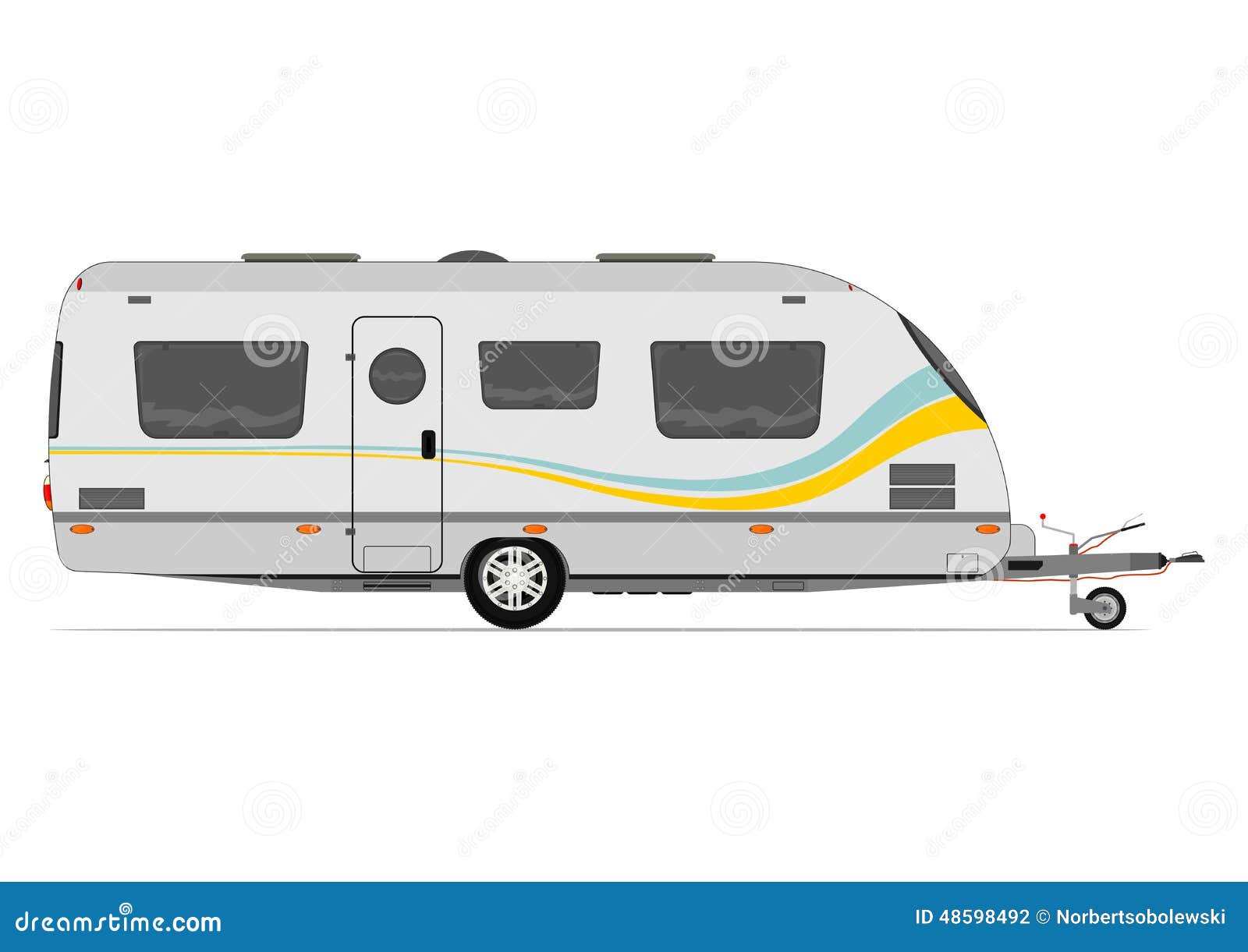 Modern caravan stock vector. Illustration of personal - 48598492