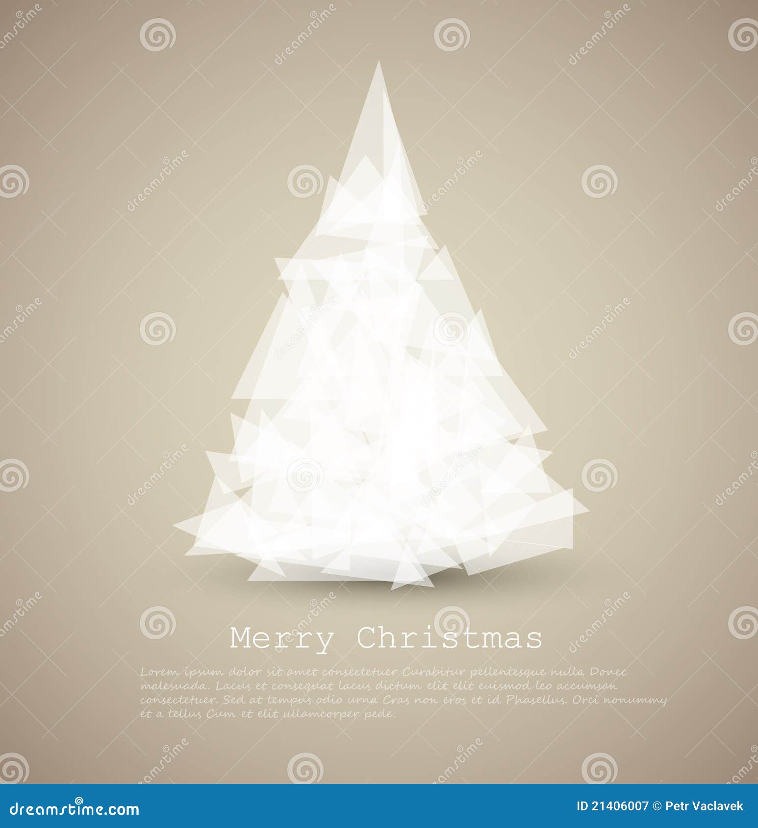 Modern Card with Abstract White Christmas Tree Stock Illustration ...