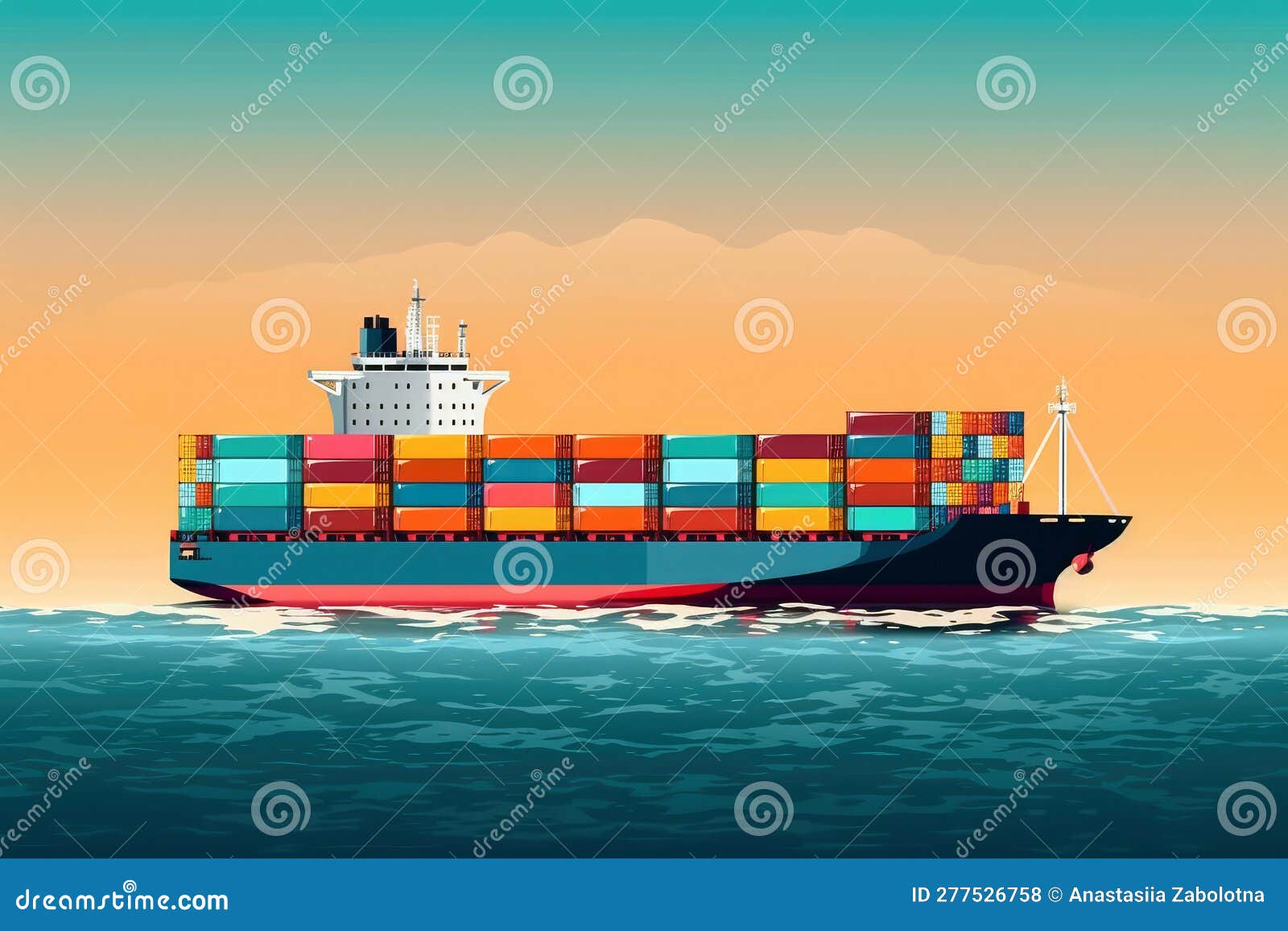 Modern Cargo Ship with Colorful Containers. Generative AI Stock ...