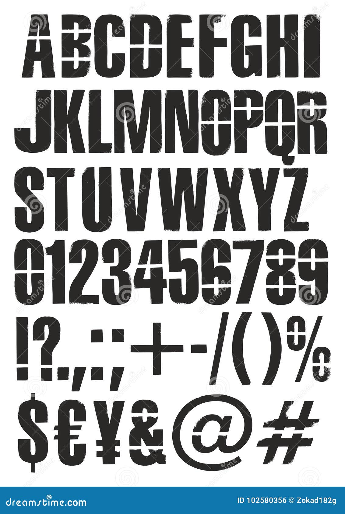 Modern Cargo or Traffic Underspray Stencil Vector Font with Uppercase ...