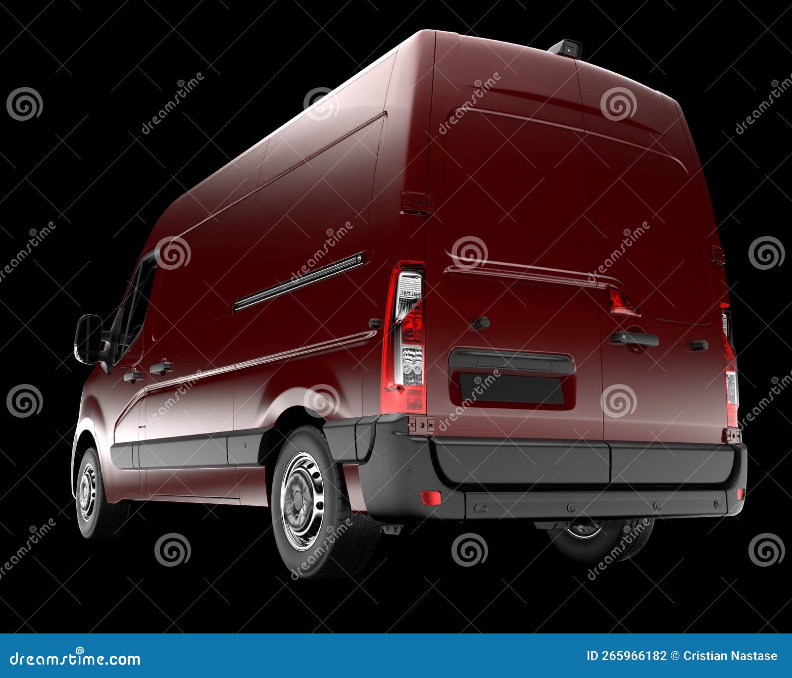 Modern Cargo Van Isolated on Background. 3d Rendering - Illustration ...