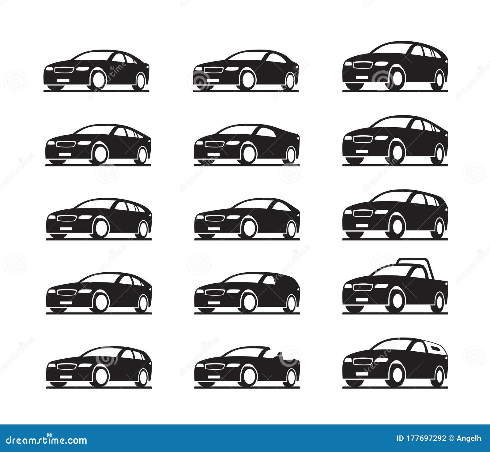 Modern cars in perspective stock vector. Illustration of cabriolet ...