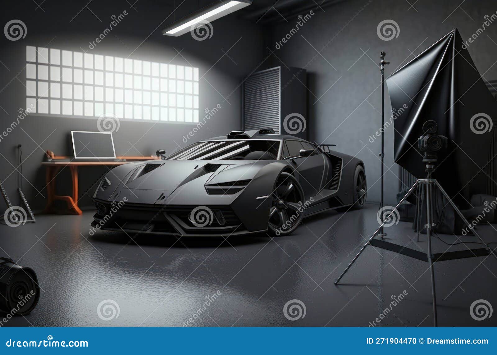 Modern Cars are in the Studio Room. AI Generation Stock Illustration ...