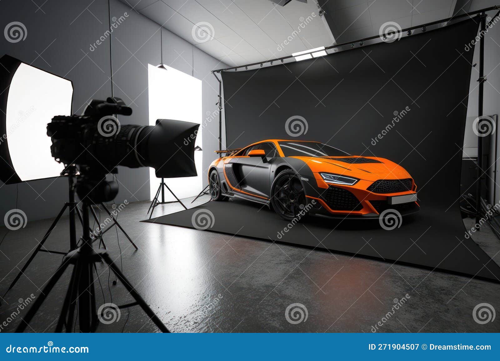 Modern Cars are in the Studio Room. AI Generation Stock Illustration ...