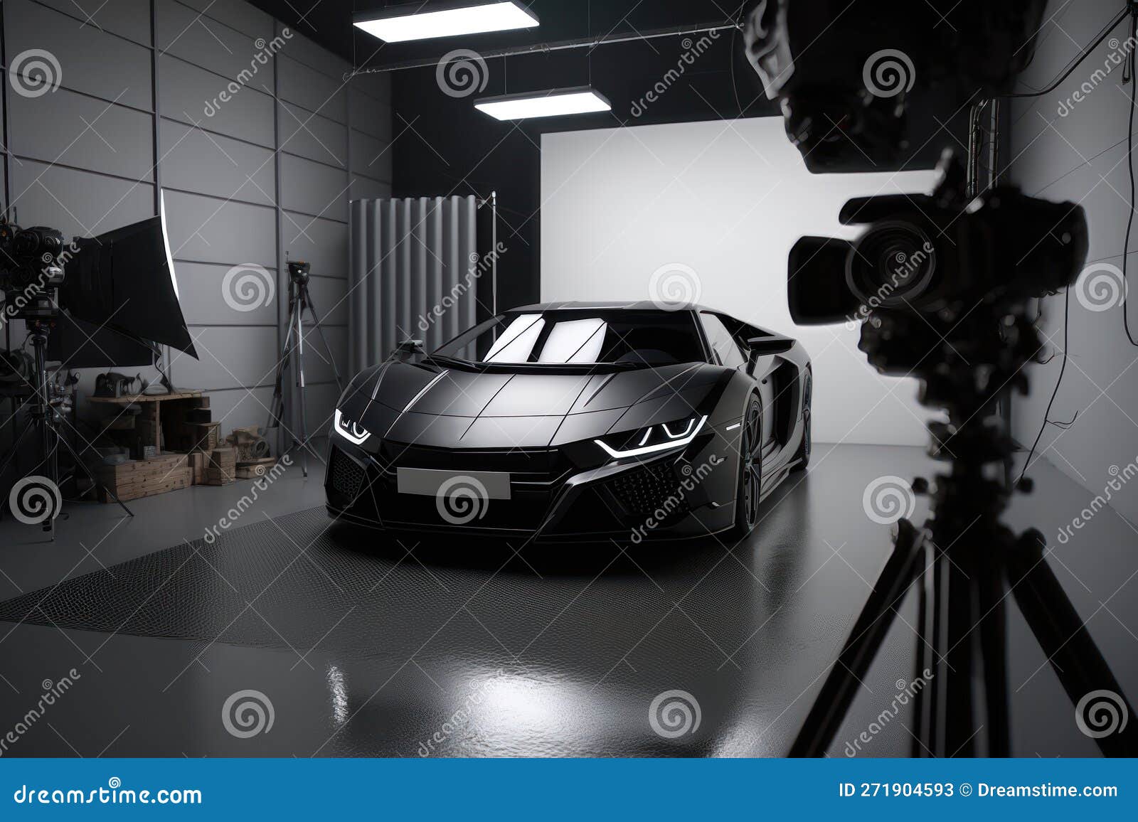 Modern Cars are in the Studio Room. AI Generation Stock Illustration ...