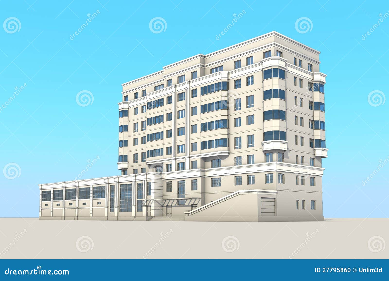 Modern Cartoon Buildings. Set #6 Stock Illustration - Illustration of ...