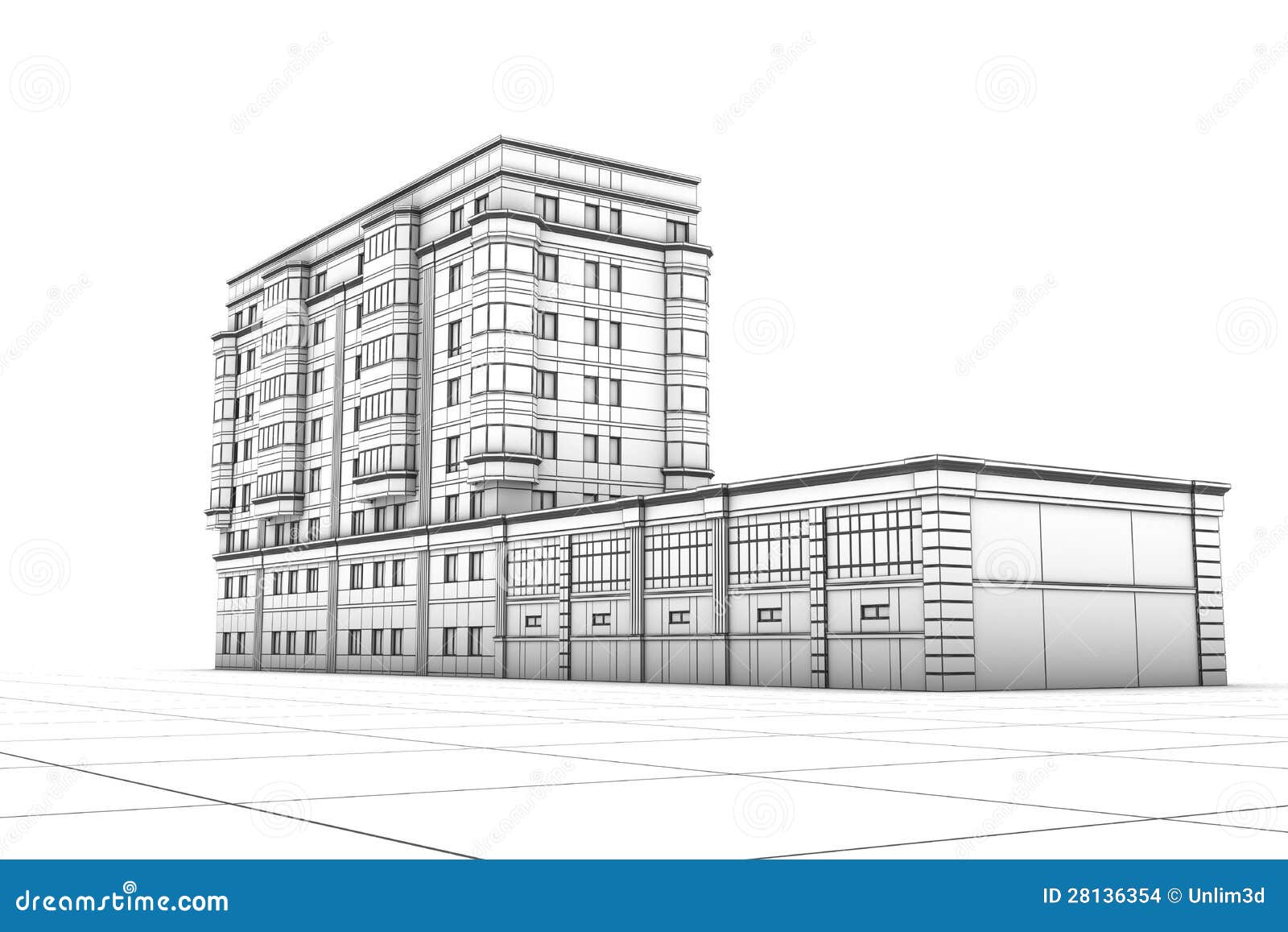 Modern Cartoon Buildings. Set #6 Stock Illustration - Illustration of ...