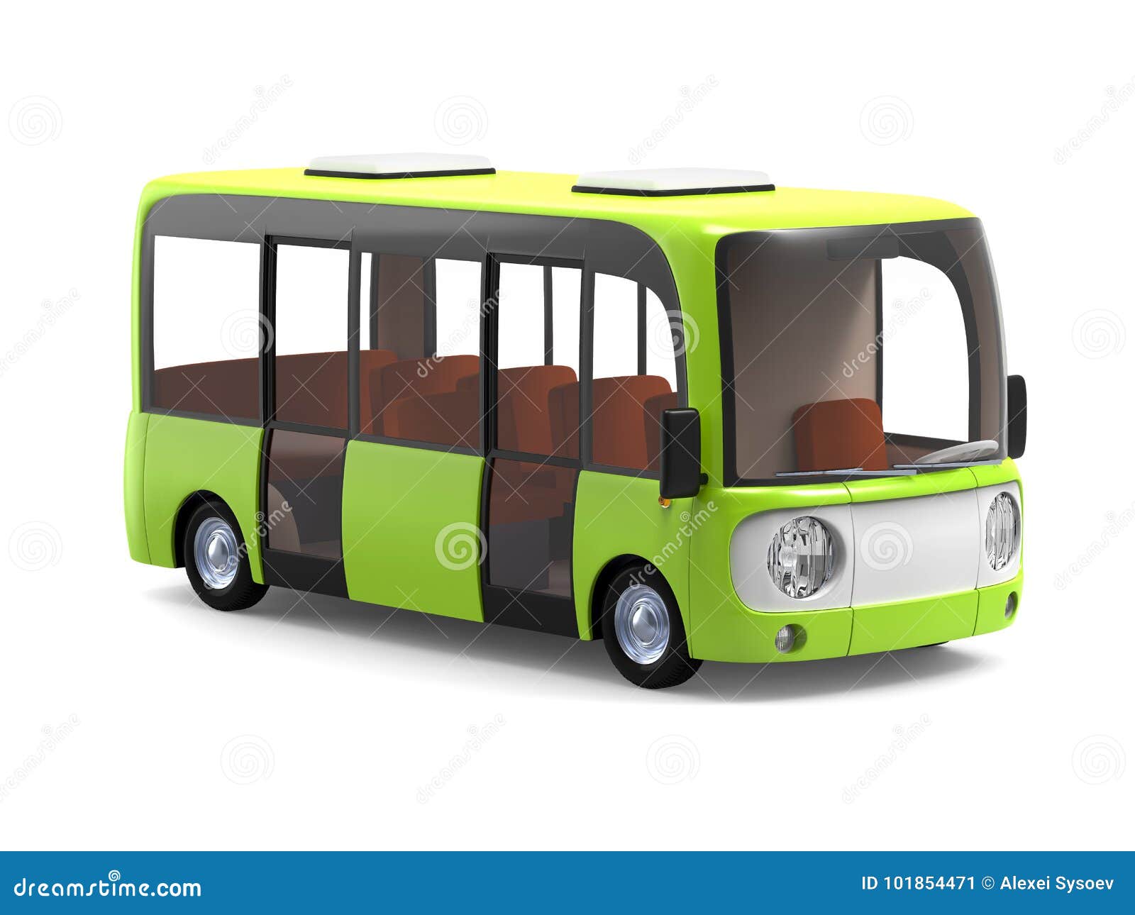 Modern cartoon bus green stock illustration. Illustration of cartoon ...
