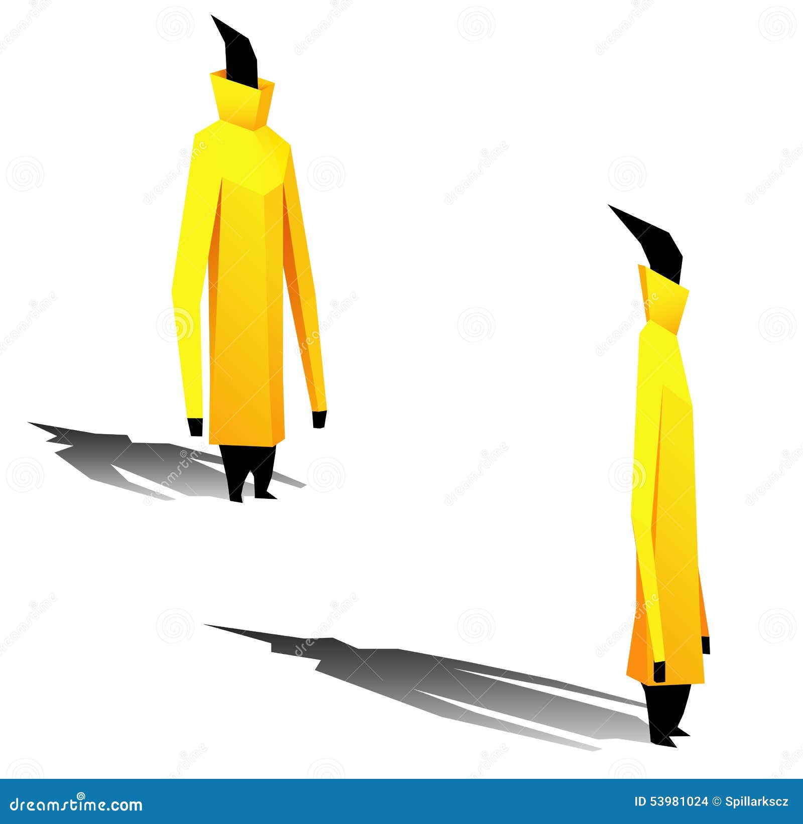 Modern Cartoon Character with Shadow on White Stock Vector ...