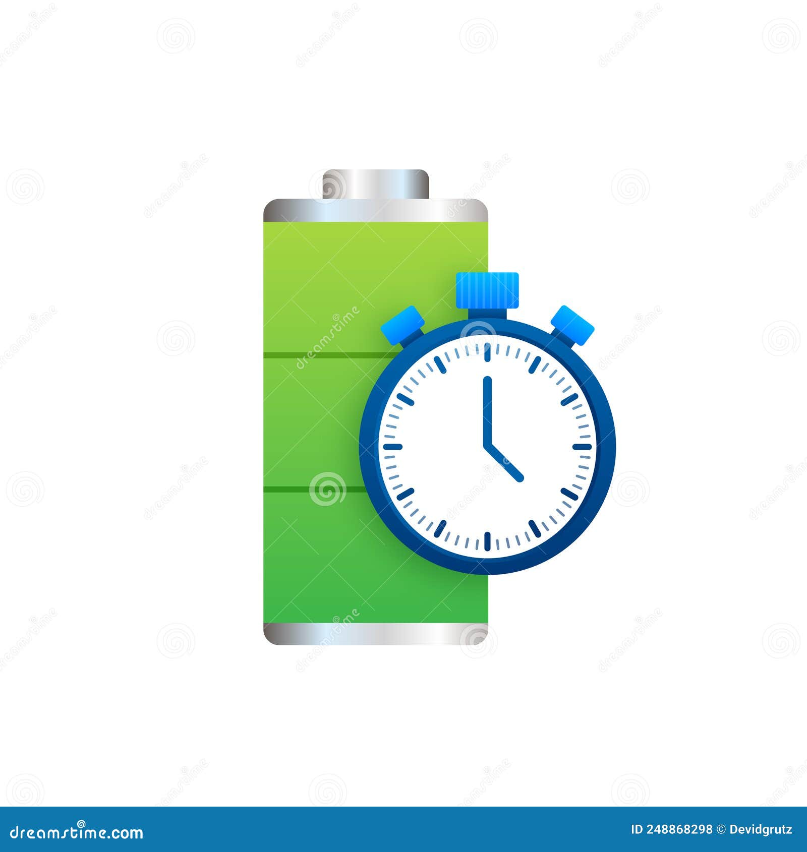 Modern Cartoon Icon with Green Quick Charging. Vector Graphic Stock ...