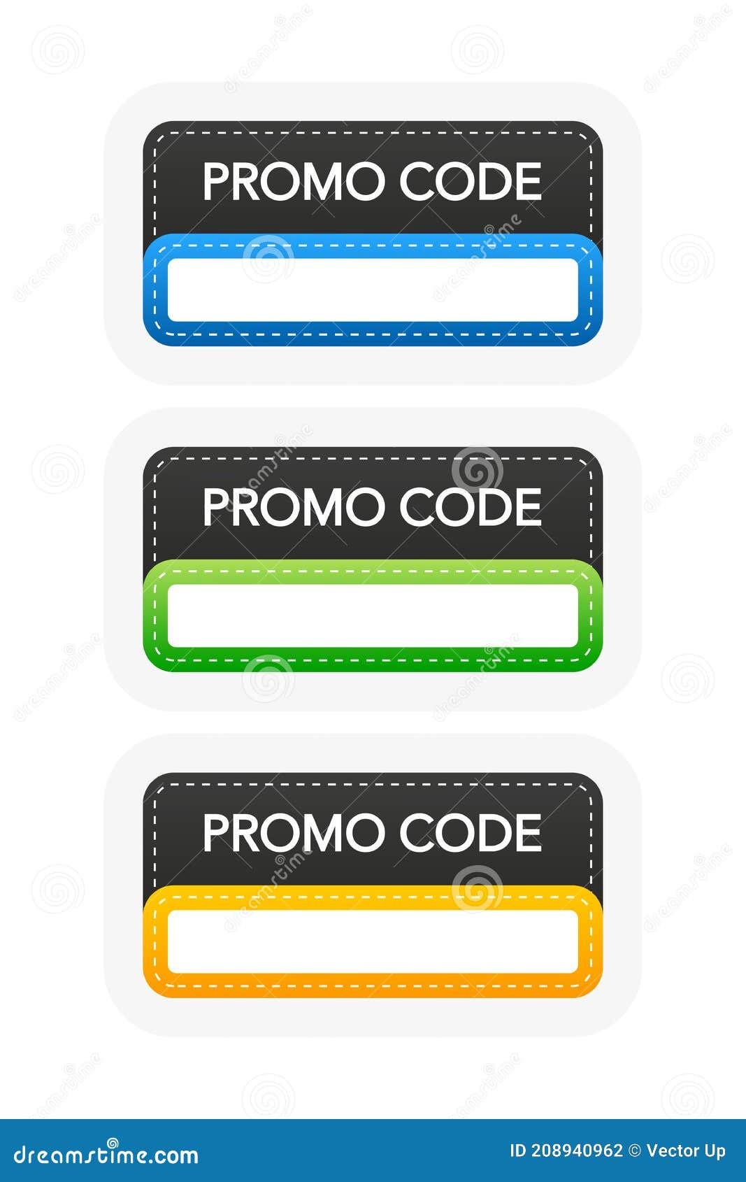 Modern Cartoon Template with Different Colors Promo Code. Minimal ...