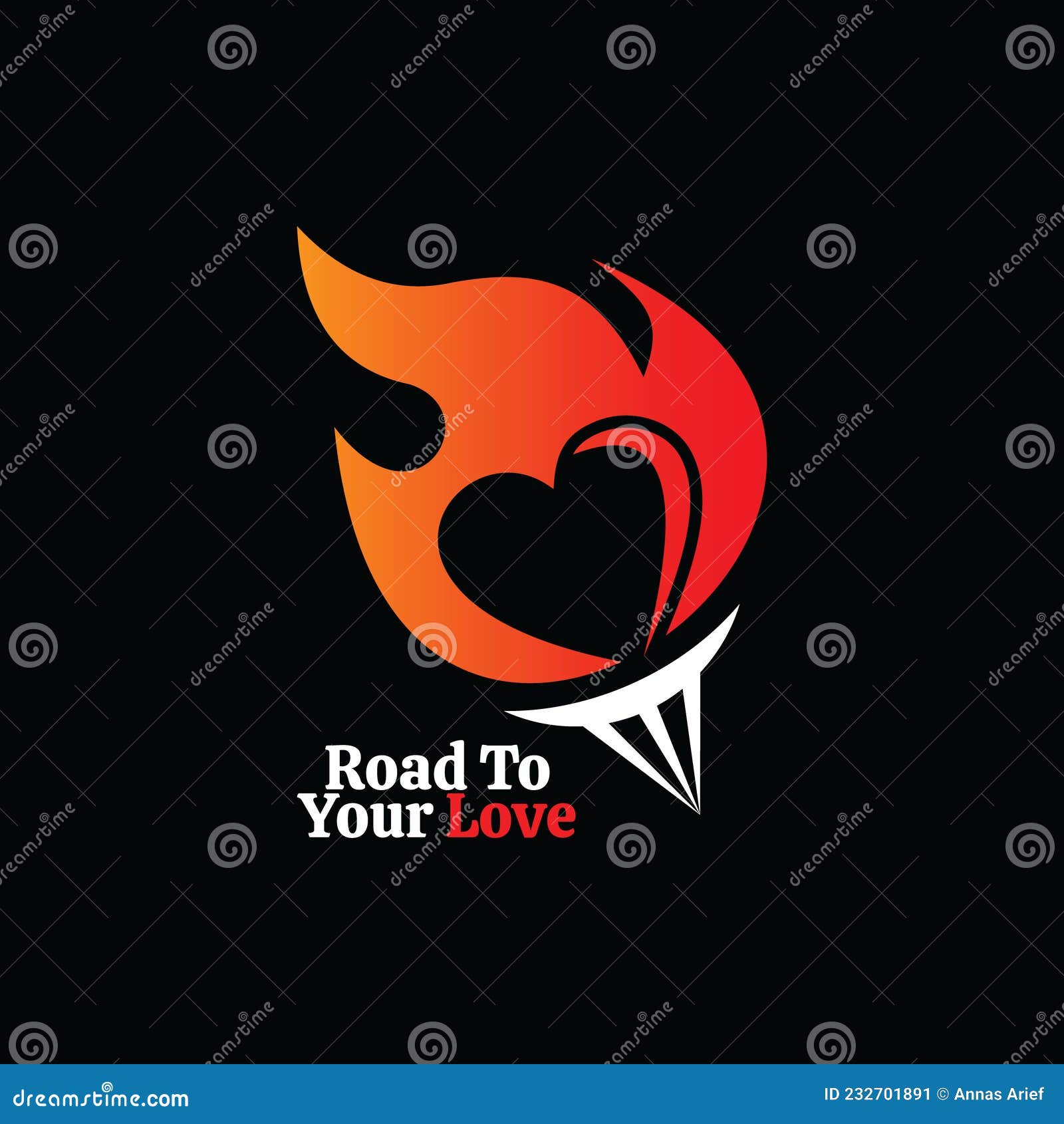 Modern Cartoon Torch Heart Love Symbol Fire Stock Vector - Illustration ...