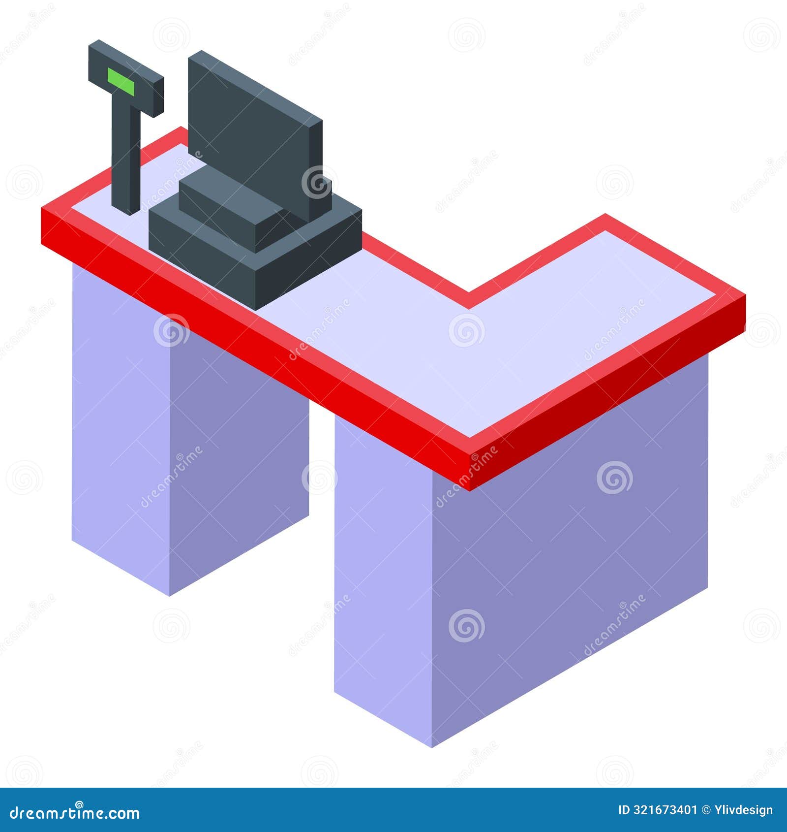 Modern Cash Register Standing on a Countertop with Barcode Scanner for ...