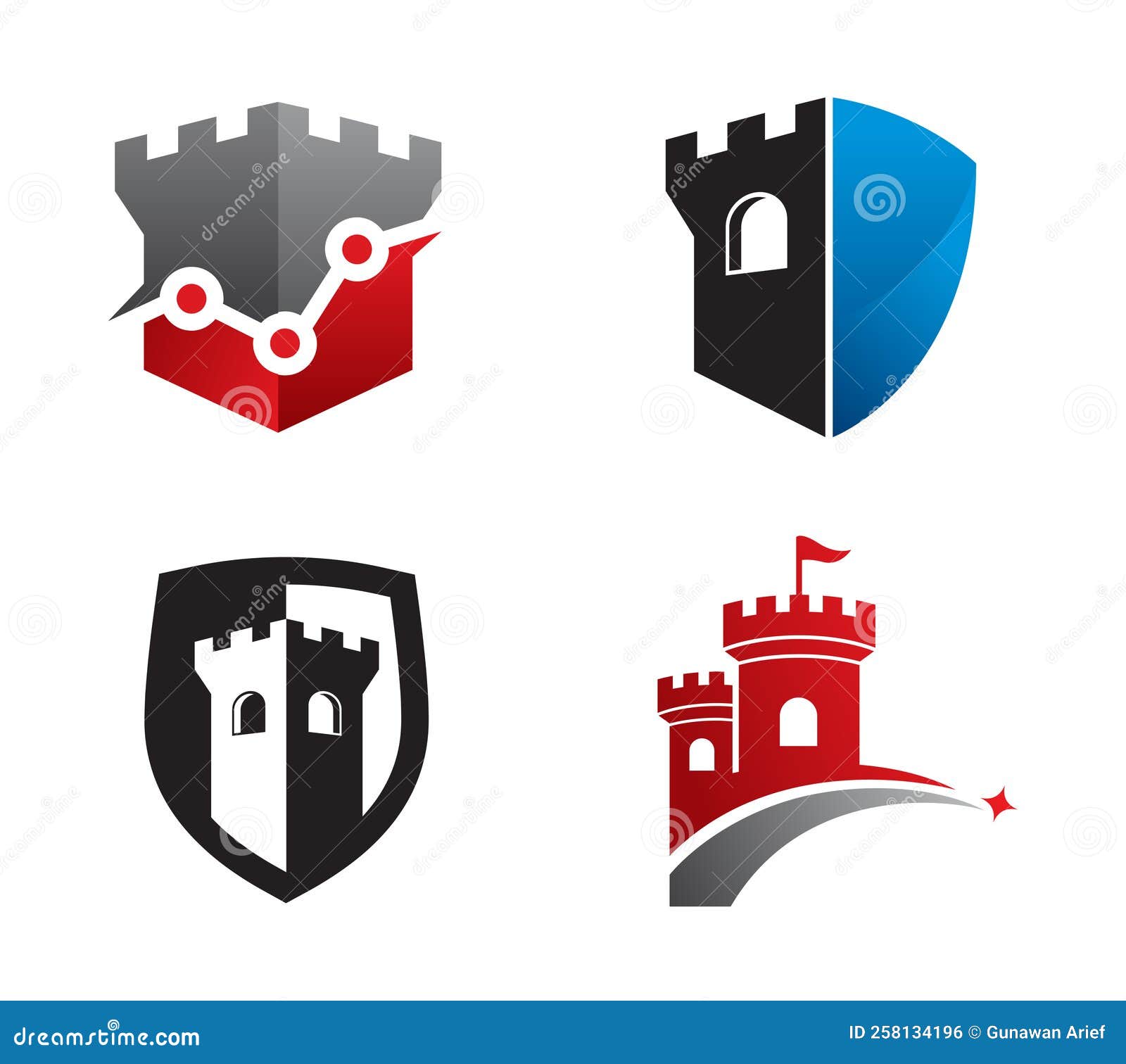 Modern Castle Logo or Icon Design Template Stock Vector - Illustration ...