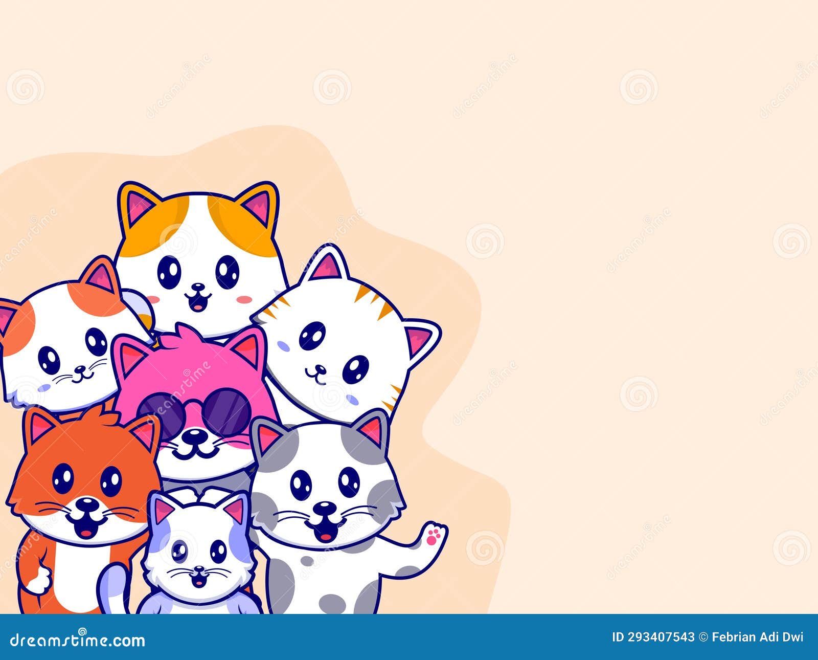 Modern Cat Background Vector Illustration Design Stock Illustration ...