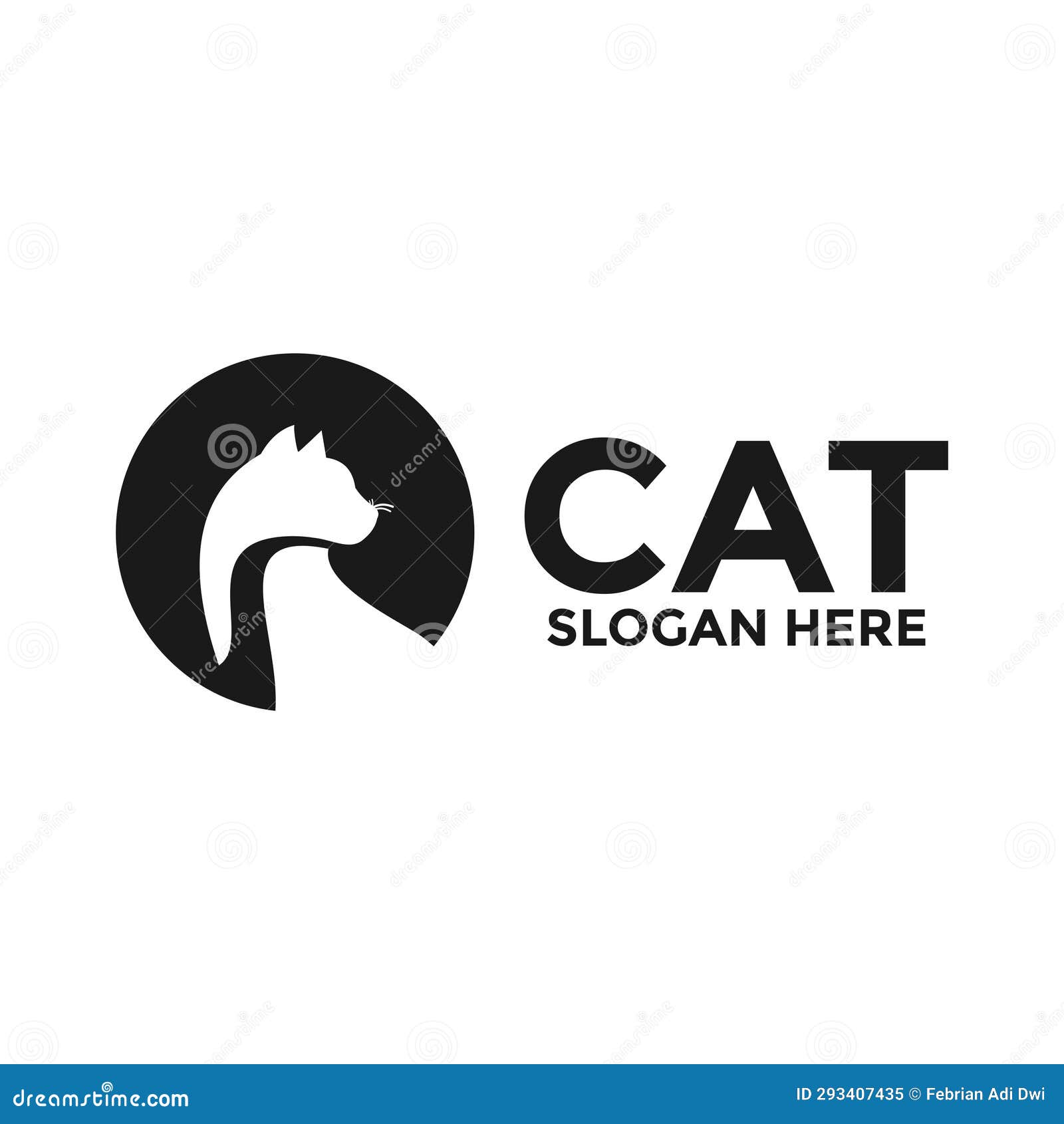Modern Cat Vector Illustration Design Template Stock Vector ...