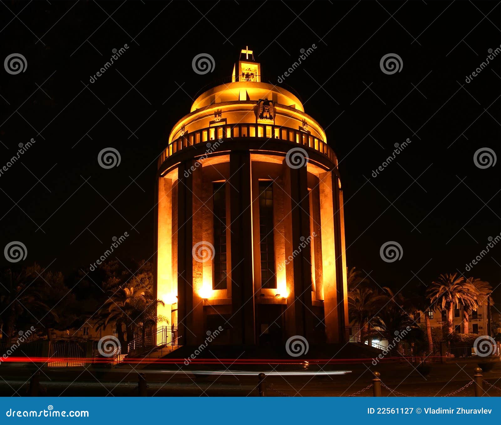 The Modern Catholic Church at Night Stock Image - Image of touristic ...