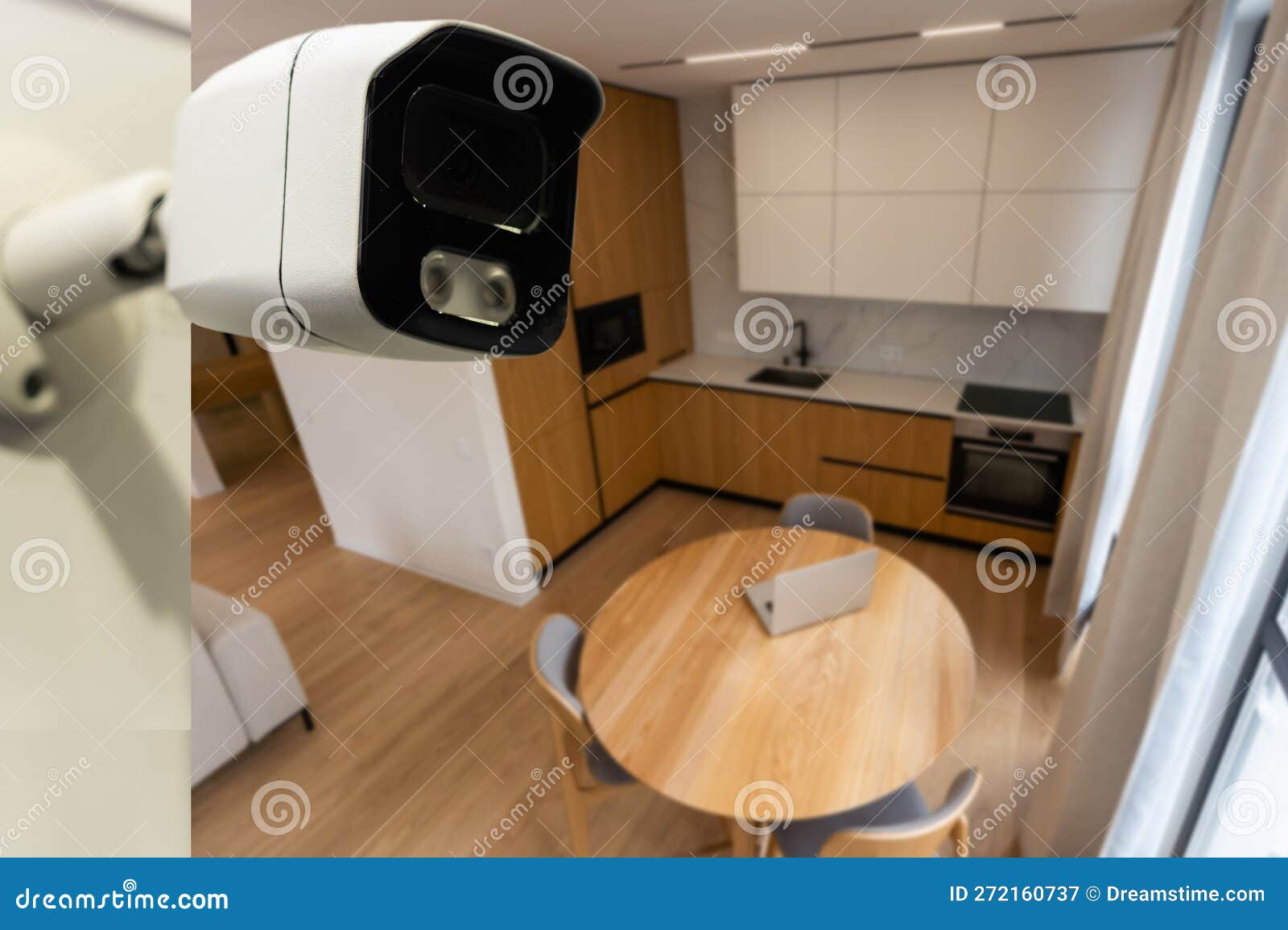 Modern CCTV Camera Installed in Entryway of Apartment Building Stock ...