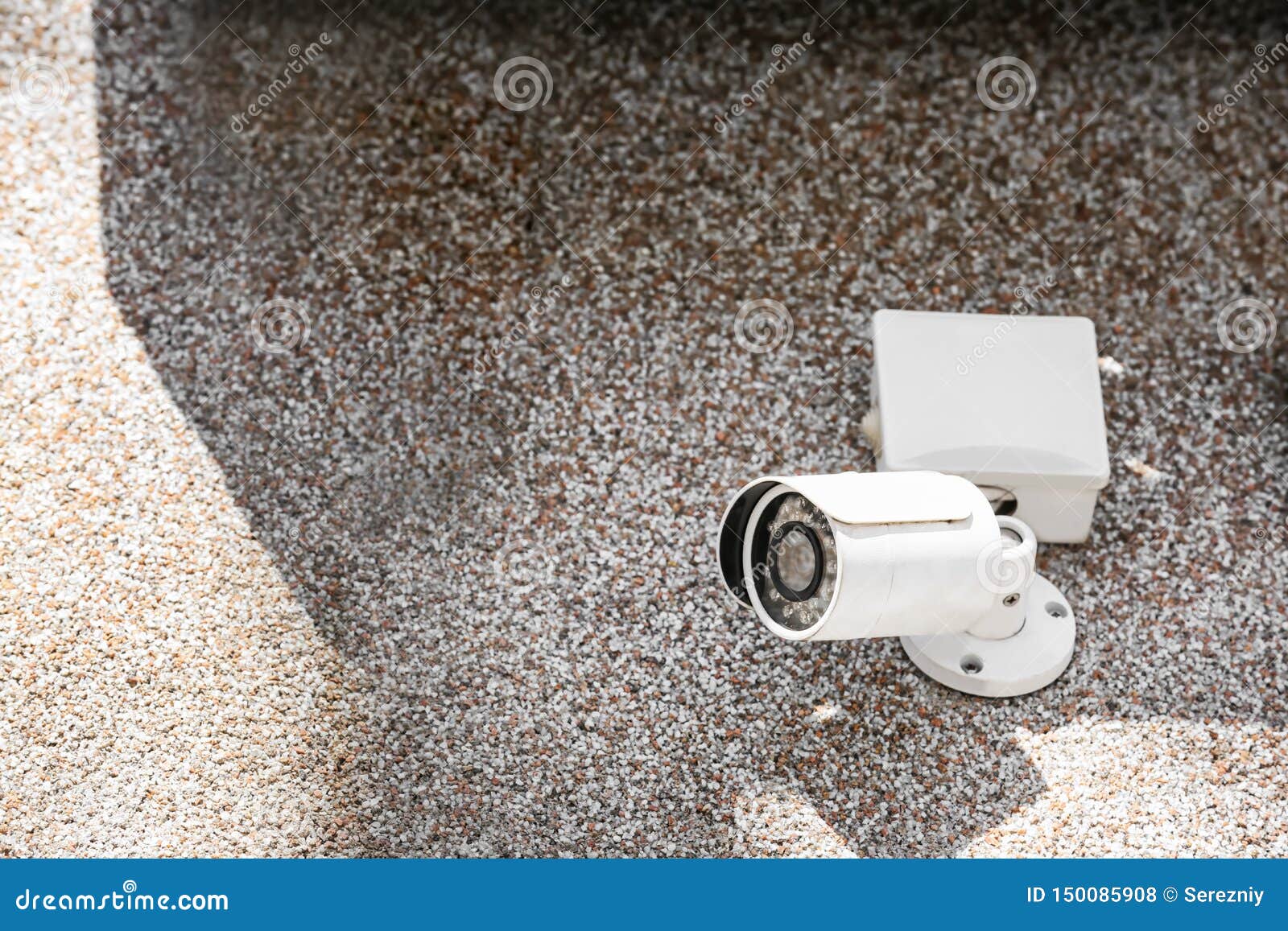 Modern CCTV Camera Installed on Wall of Building Outdoors Stock Photo ...