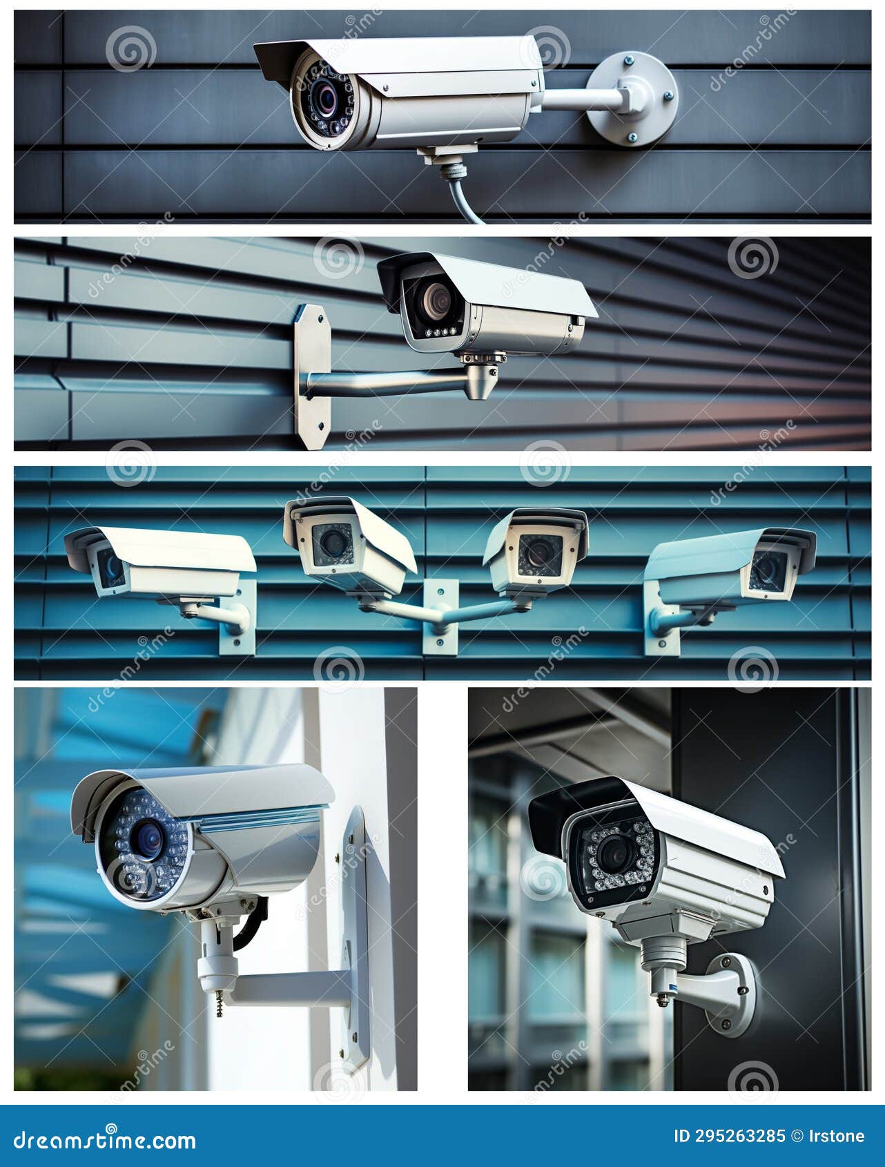 Modern CCTV Security Camera On Building Wall And Digital World Map With ...