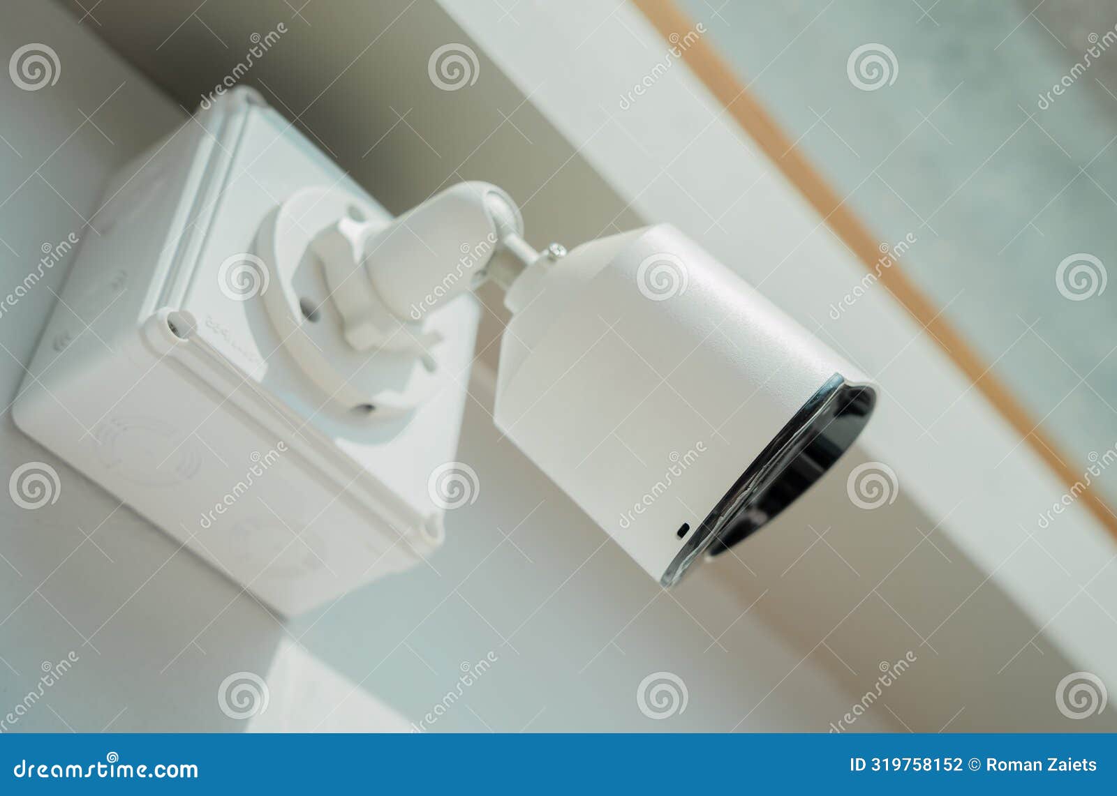 Modern CCTV Camera on a Wall of a Residential Building Stock Photo ...