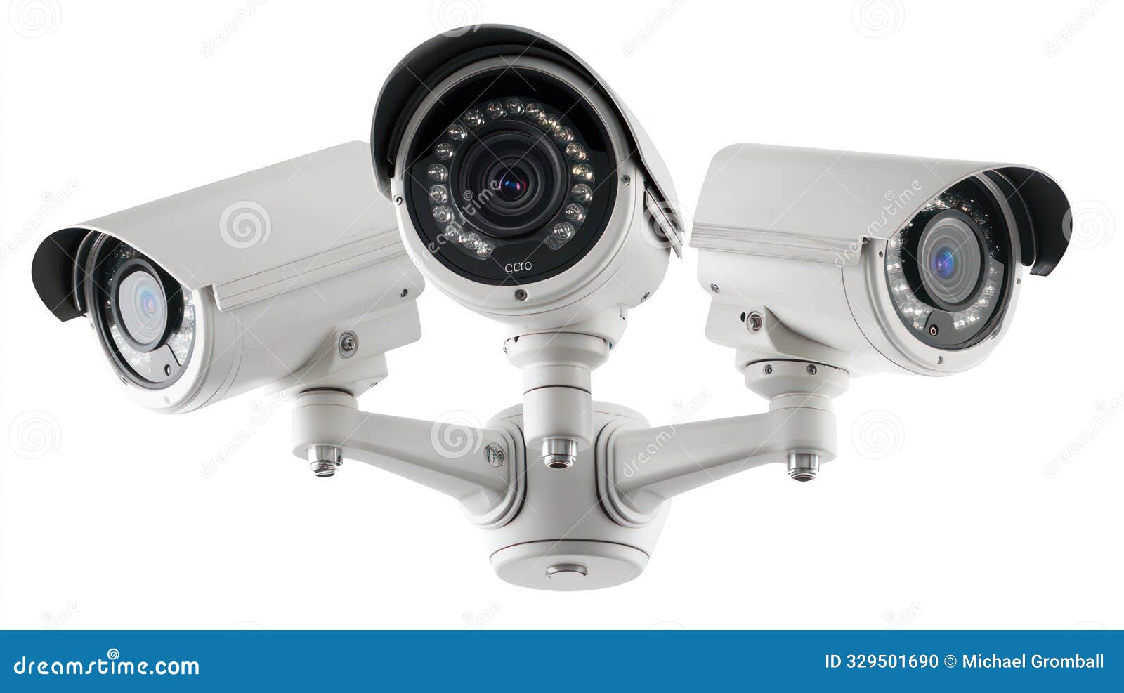 Modern Cctv Cameras Isolated on White Created with Generative AI ...