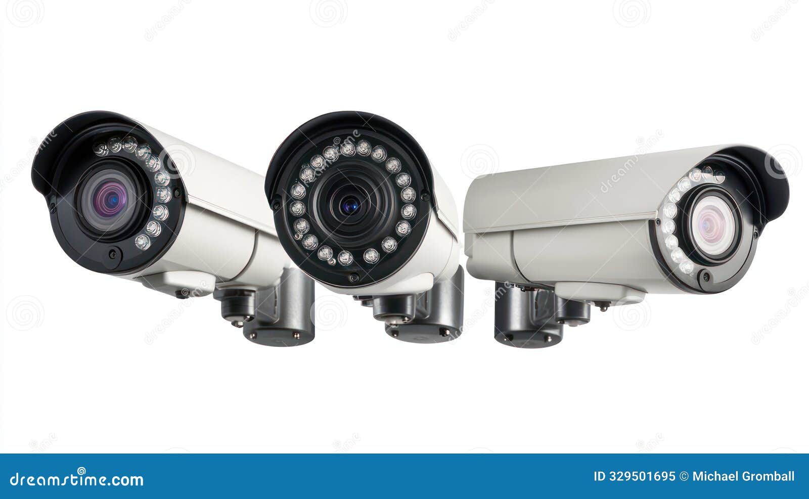 Modern CCTV Security Camera On Building Wall And Digital World Map With ...