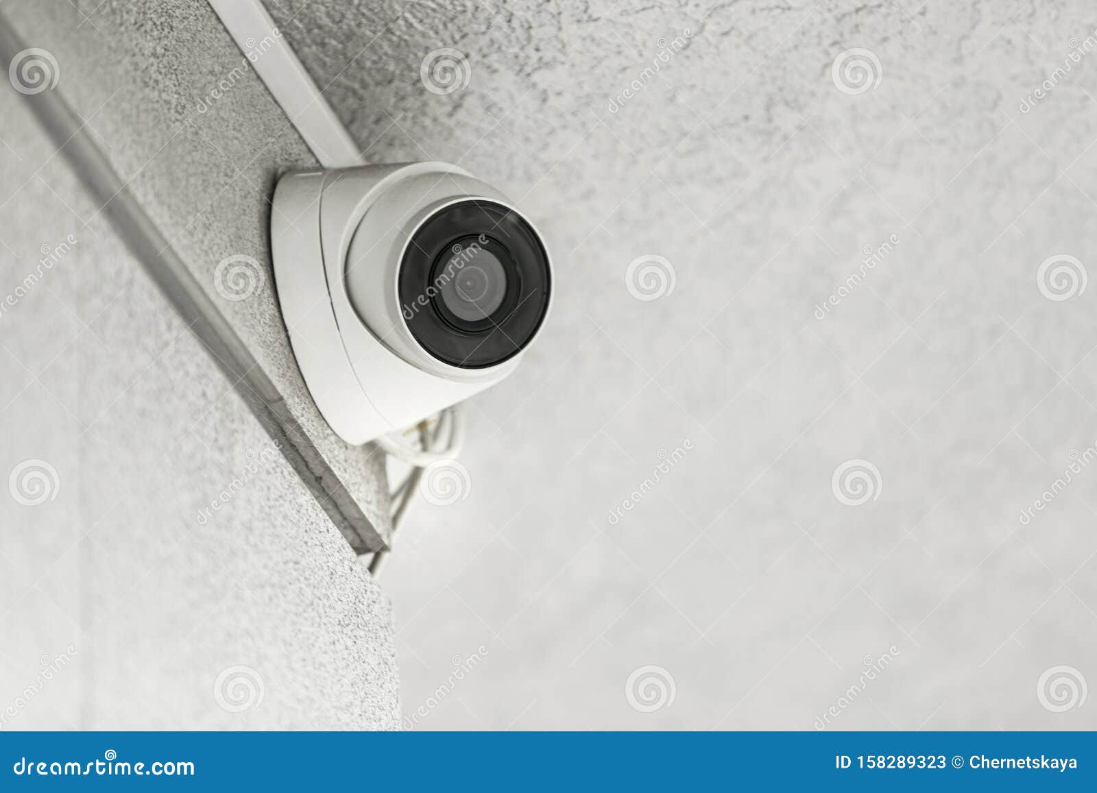 Modern CCTV Security Camera on Building. Space for Text Stock Image ...