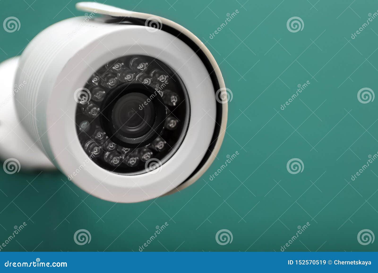Modern CCTV Security Camera on Green Wall Stock Image - Image of danger ...