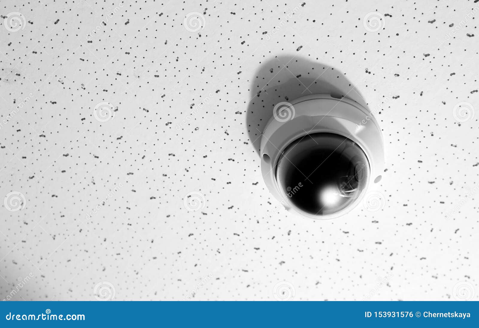 Modern CCTV Security Camera on White Ceiling Stock Photo - Image of ...