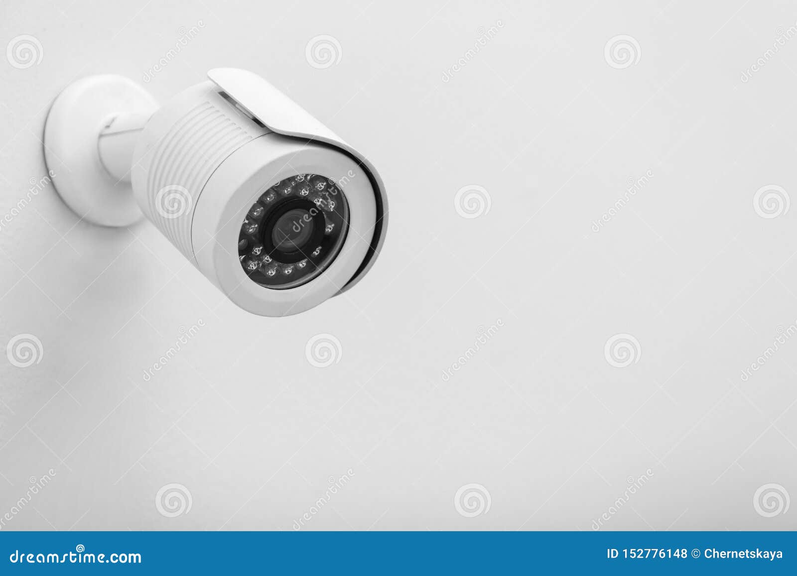 Modern CCTV Security Camera on White Wall Stock Photo - Image of ...