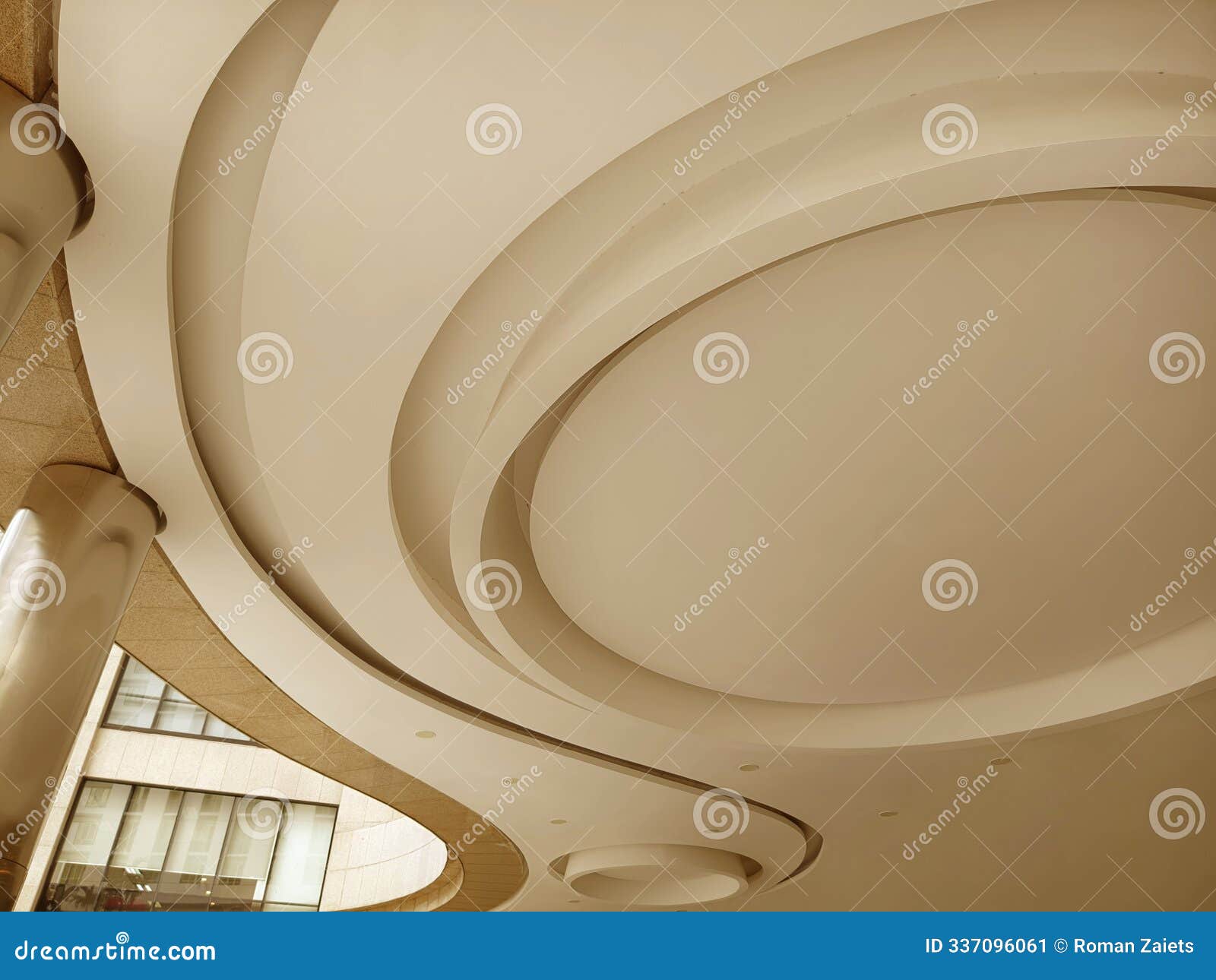 A Modern Ceiling that Features a Circular Design Stock Image - Image of ...