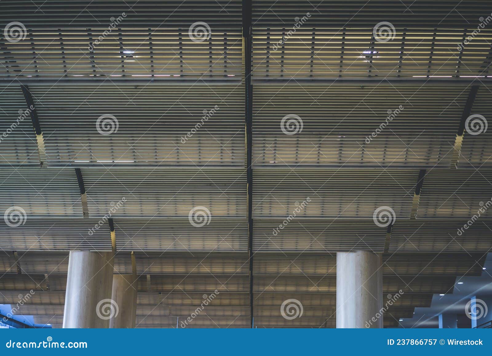 Modern Ceiling with Geometric Lines in a Row Stock Image - Image of ...