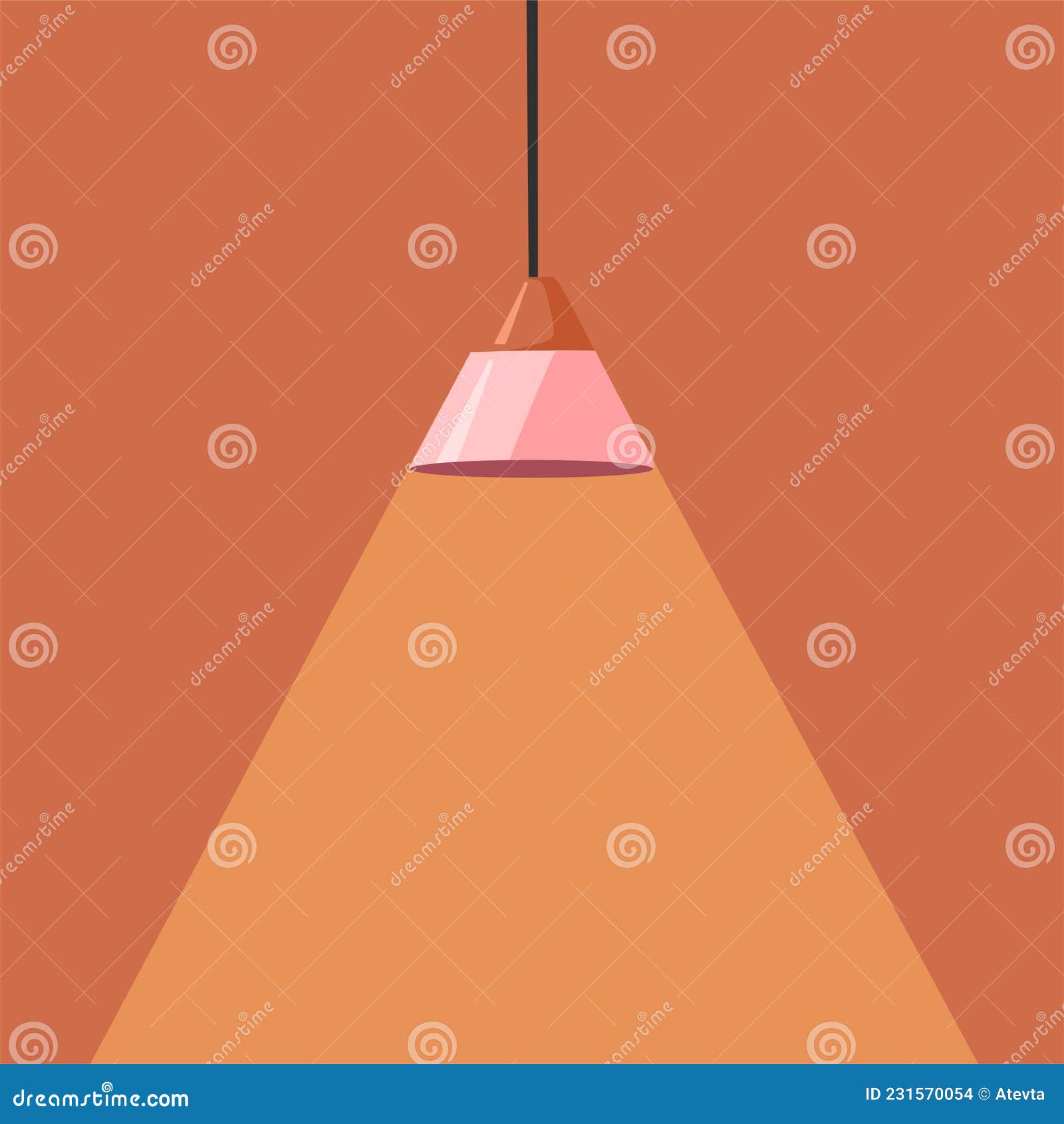Modern Ceiling Lamp in Cartoon Style. a Chandelier Hanging on a Cable ...