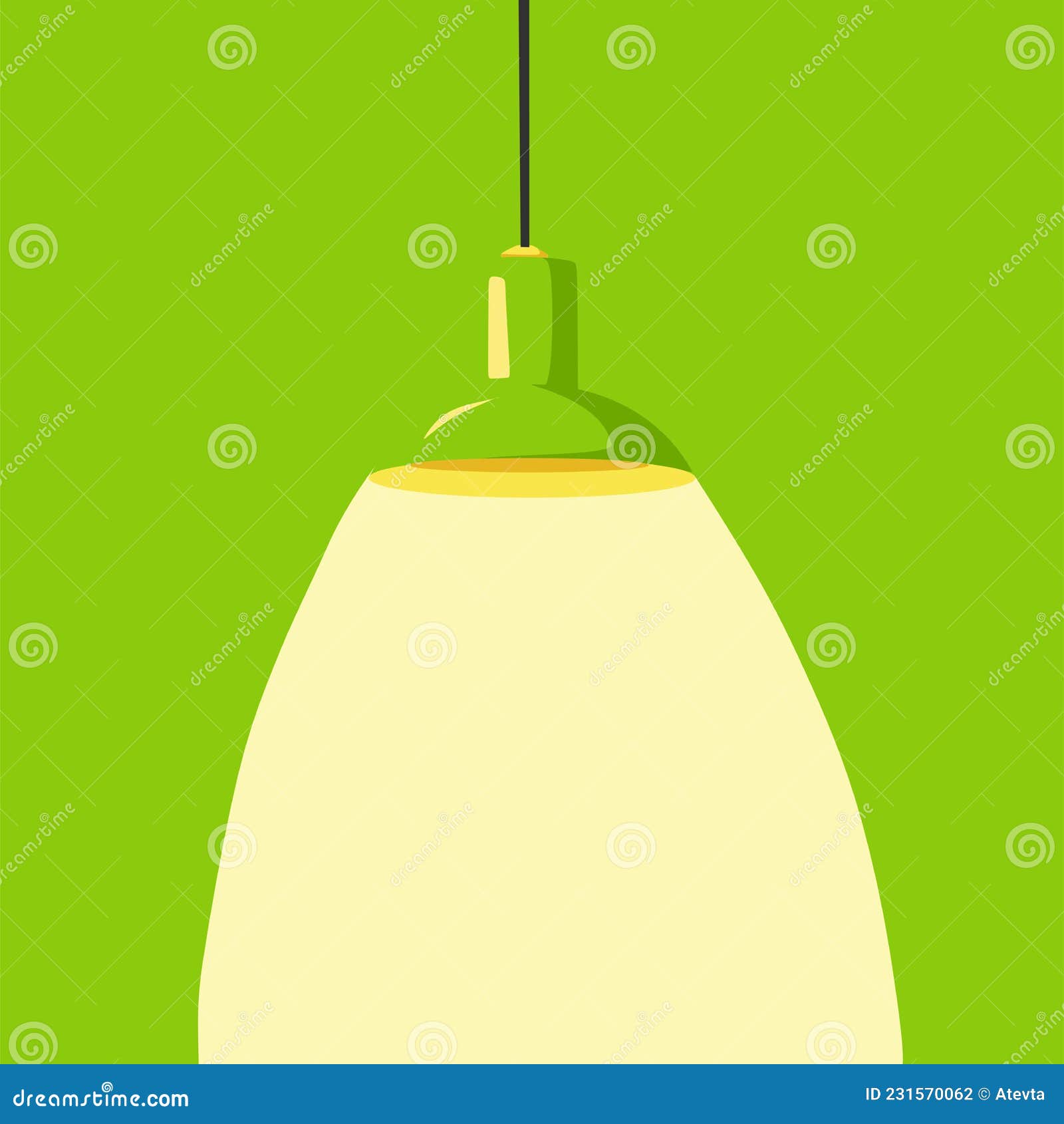 Modern Ceiling Lamp in Cartoon Style. a Chandelier Hanging on a Cable ...