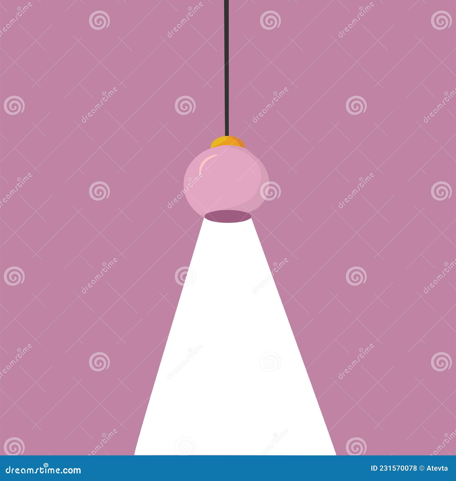 Modern Ceiling Lamp in Cartoon Style. a Chandelier Hanging on a Cable ...