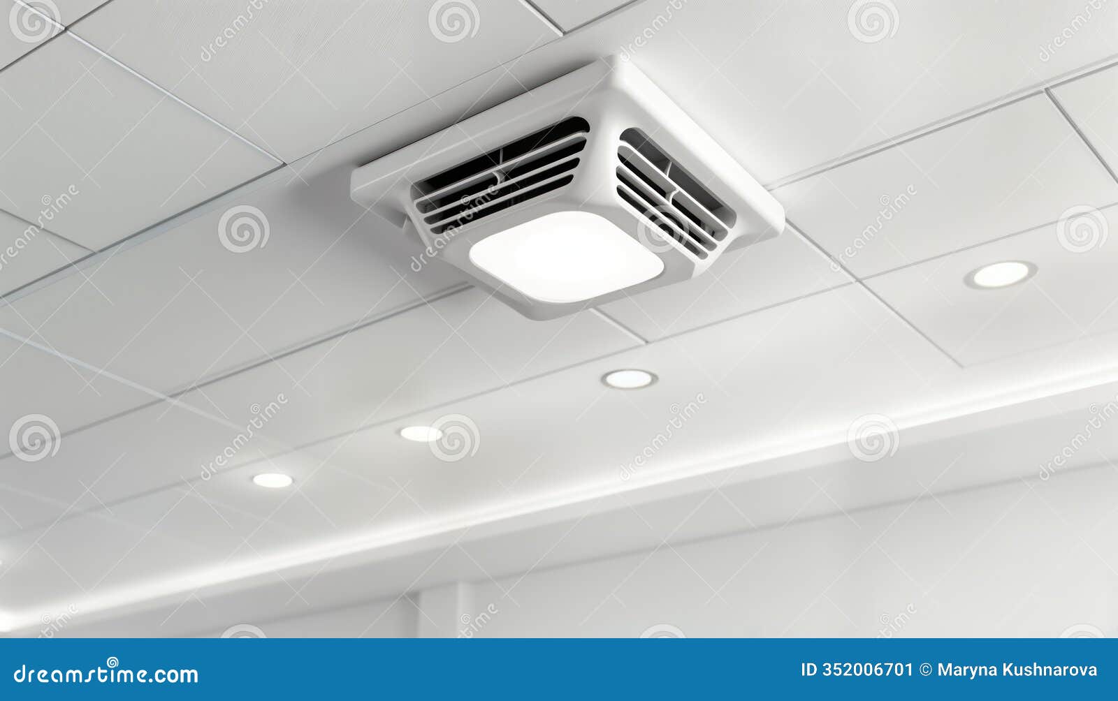 Ceiling Air Conditioner In A Large Room With A Wooden Ceiling 3d Stock ...