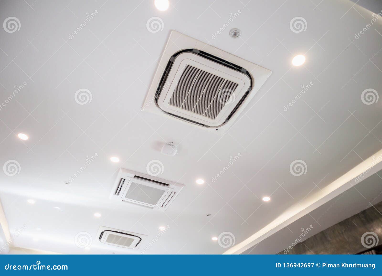 Ceiling Mounted Cassette Type Air Conditioning System Stock Image ...
