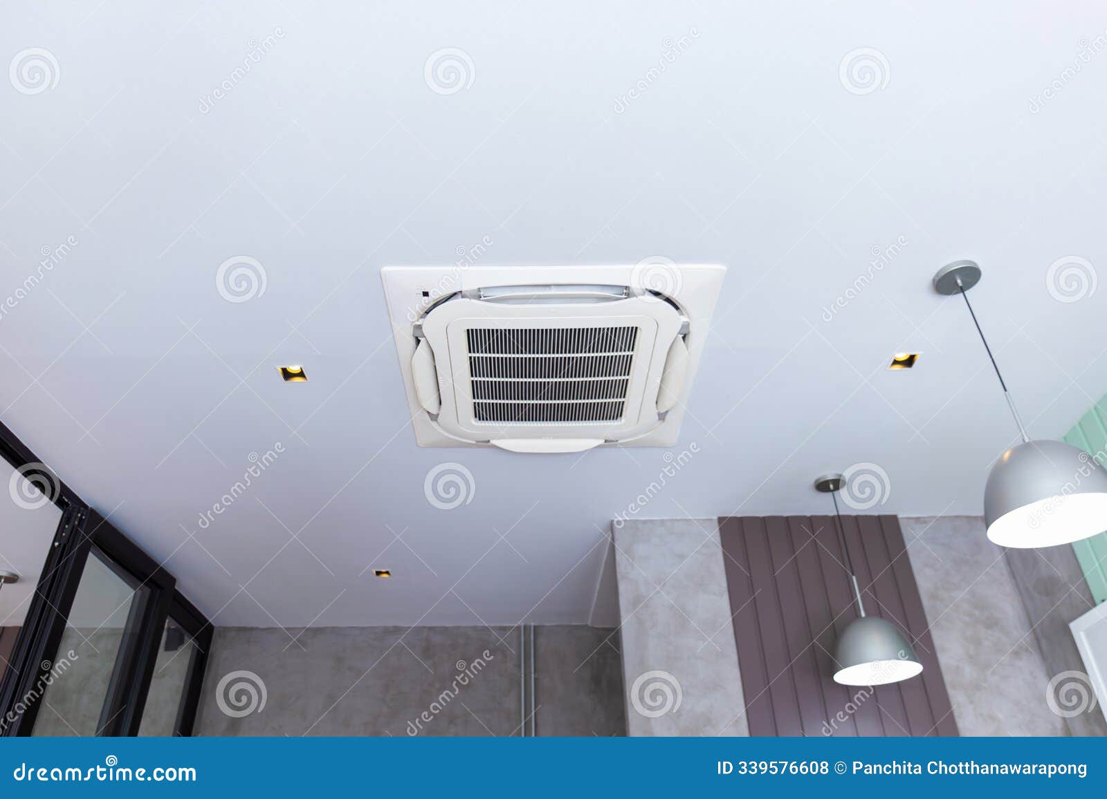 Modern Ceiling Mounted Cassette Type Air Conditioning System in Coffee ...