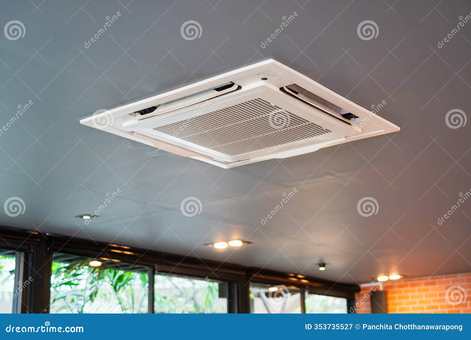 Modern Ceiling Mounted Cassette Type Air Conditioning System in Coffee ...