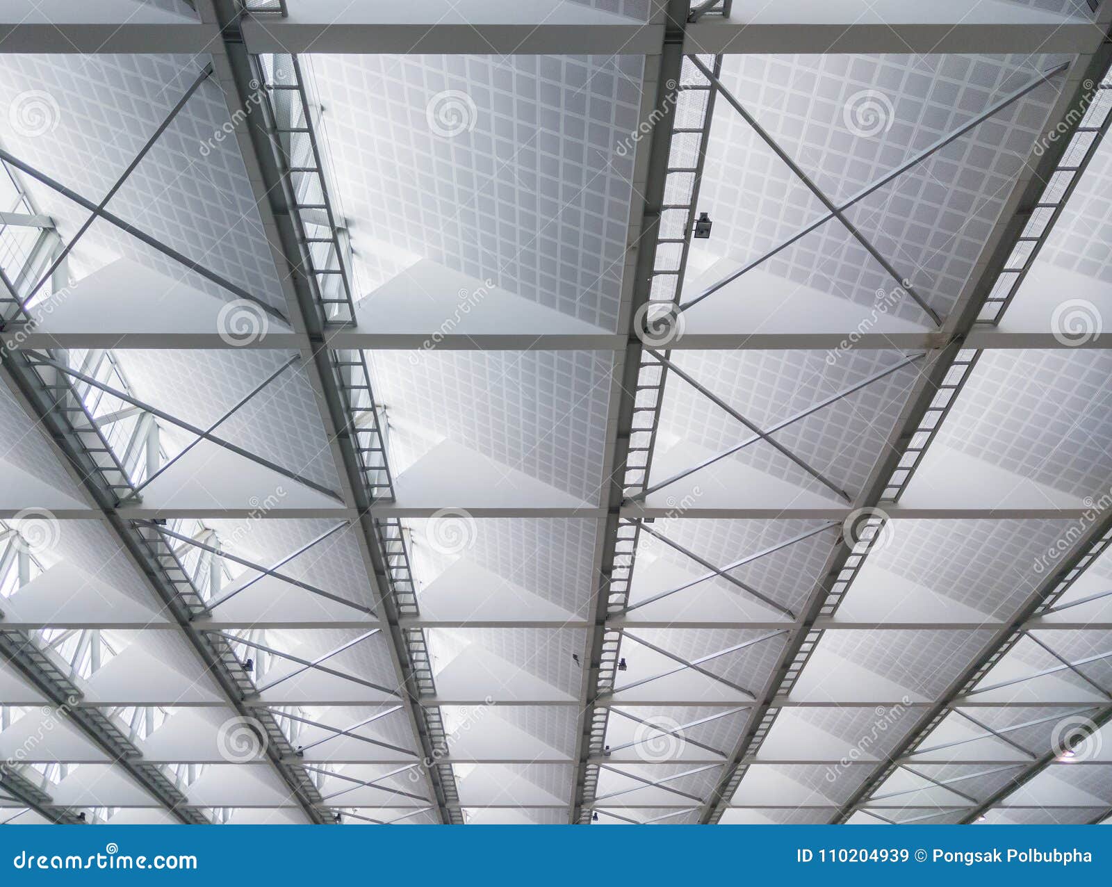 Modern Ceiling of the New Office Building. Stock Image - Image of ...